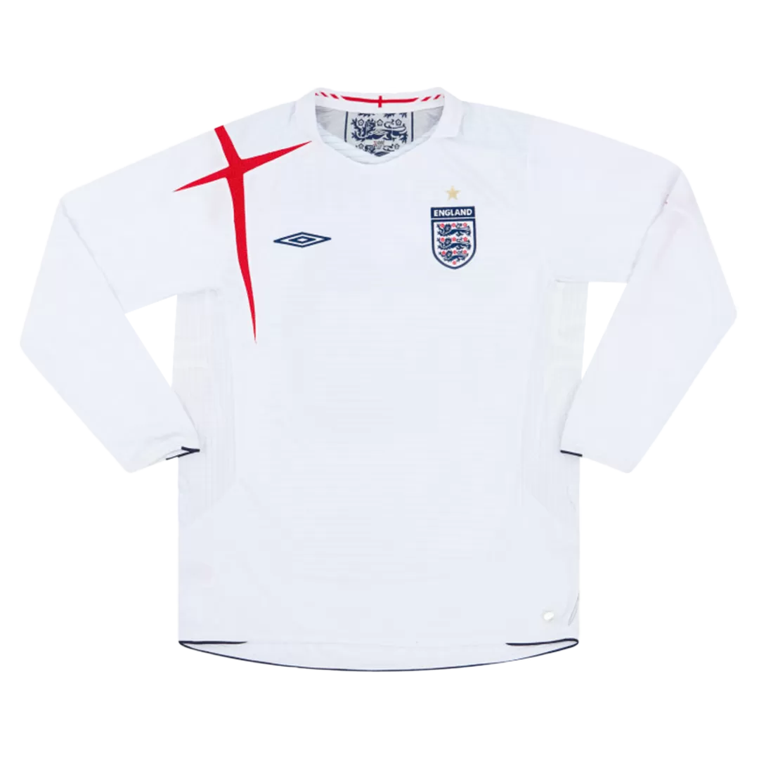 Retro 2006 England Home Long Sleeve Soccer Jersey