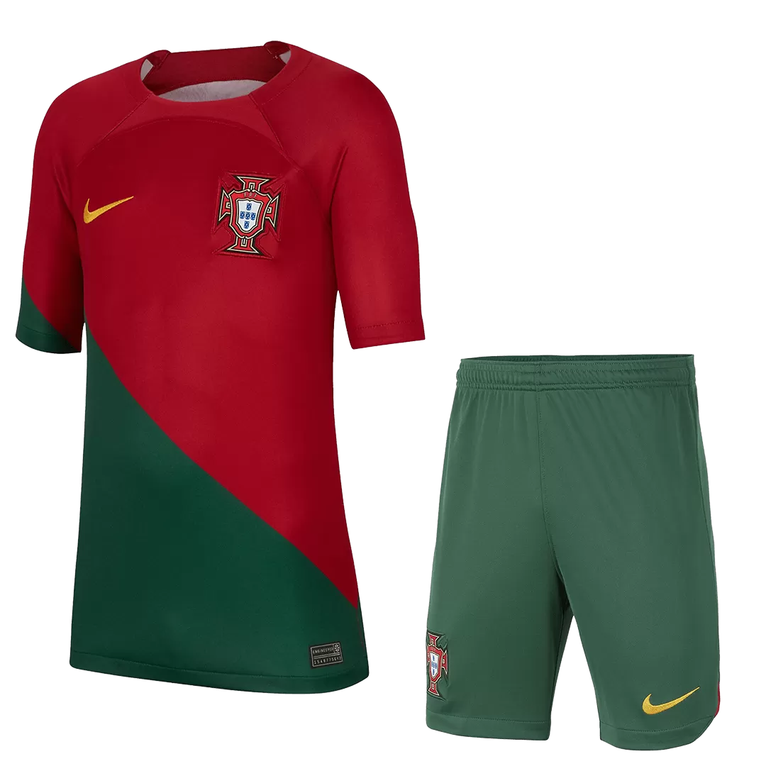 Kid's Portugal Home Soccer Jersey Kit(Jersey+Shorts) 2022/23