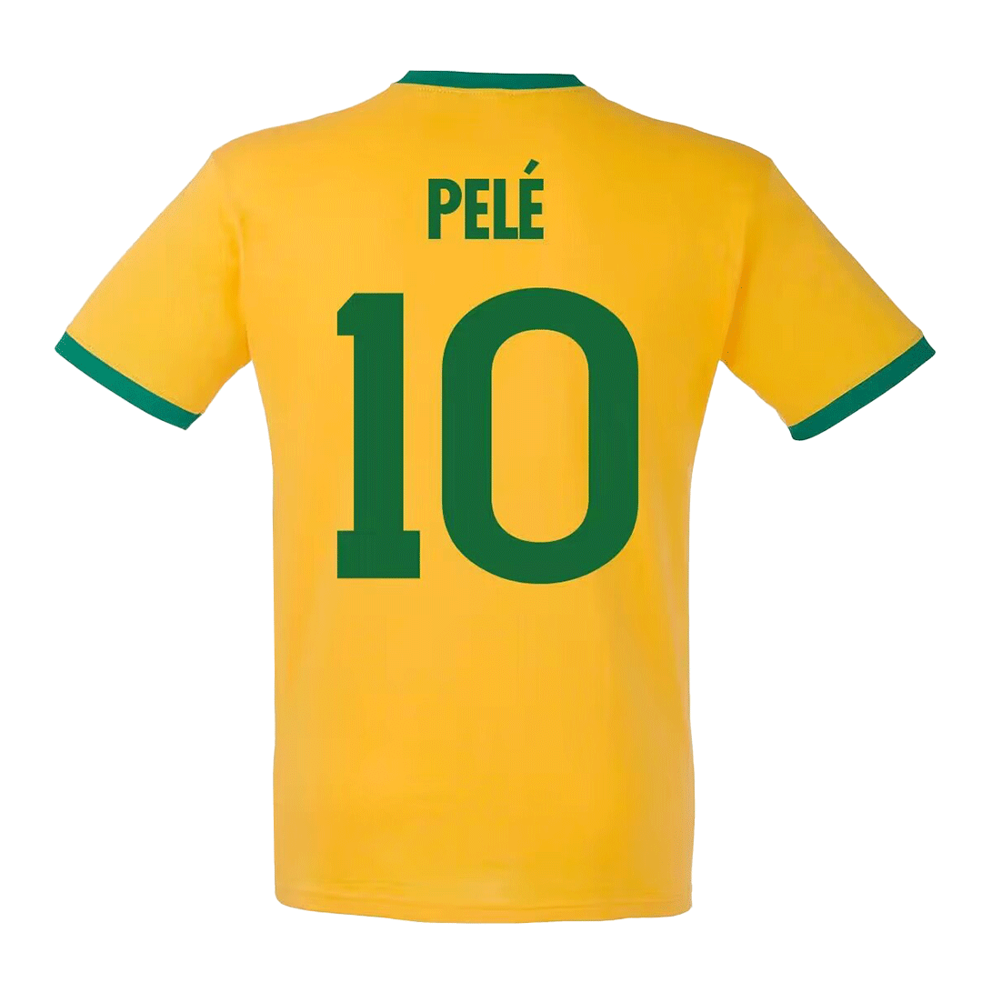 Retro PELÉ #10 1970 Brazil Home Soccer Jersey