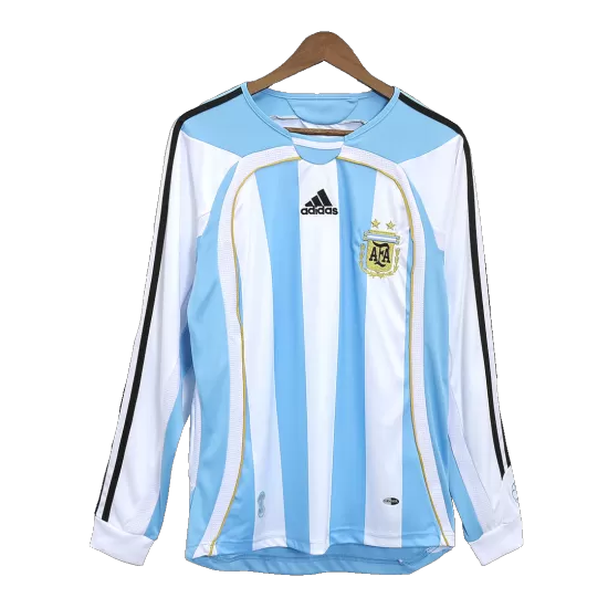 Retro 2006 Argentina Home Long Sleeve Soccer Jersey