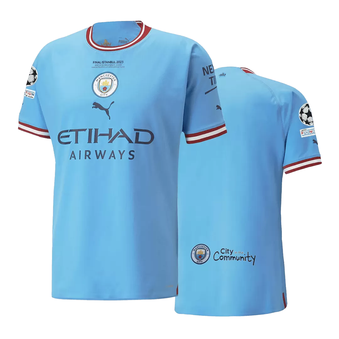 Authentic Manchester City UCL Final Home Soccer Jersey 2022/23